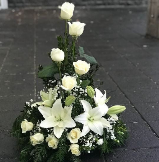 Upright Sympathy Arrangement – Blooms By ZN